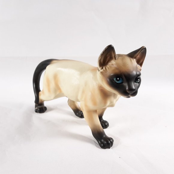 Accents | Lefton Siamese Cat Standing Figurine Ceramic Blue Eyes Japan ...